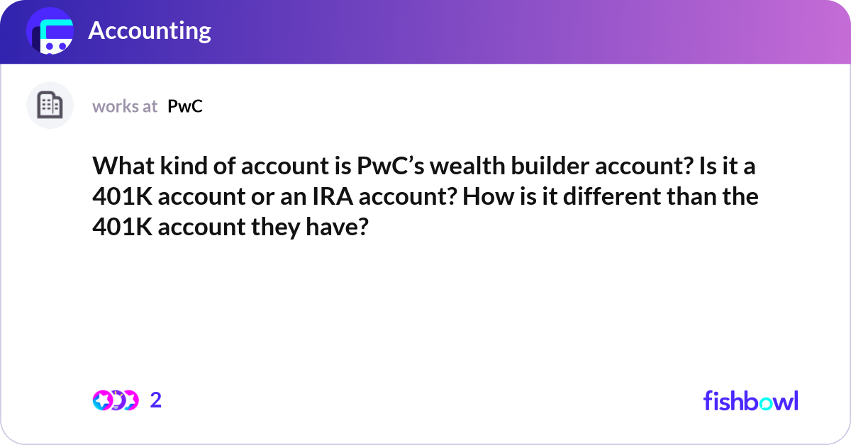 What kind of account is PwC’s wealth builder accou... | Fishbowl