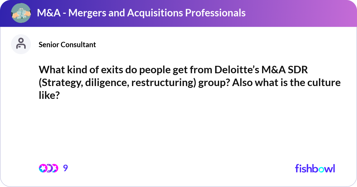 What kind of exits do people get from Deloitte’s M... | Fishbowl