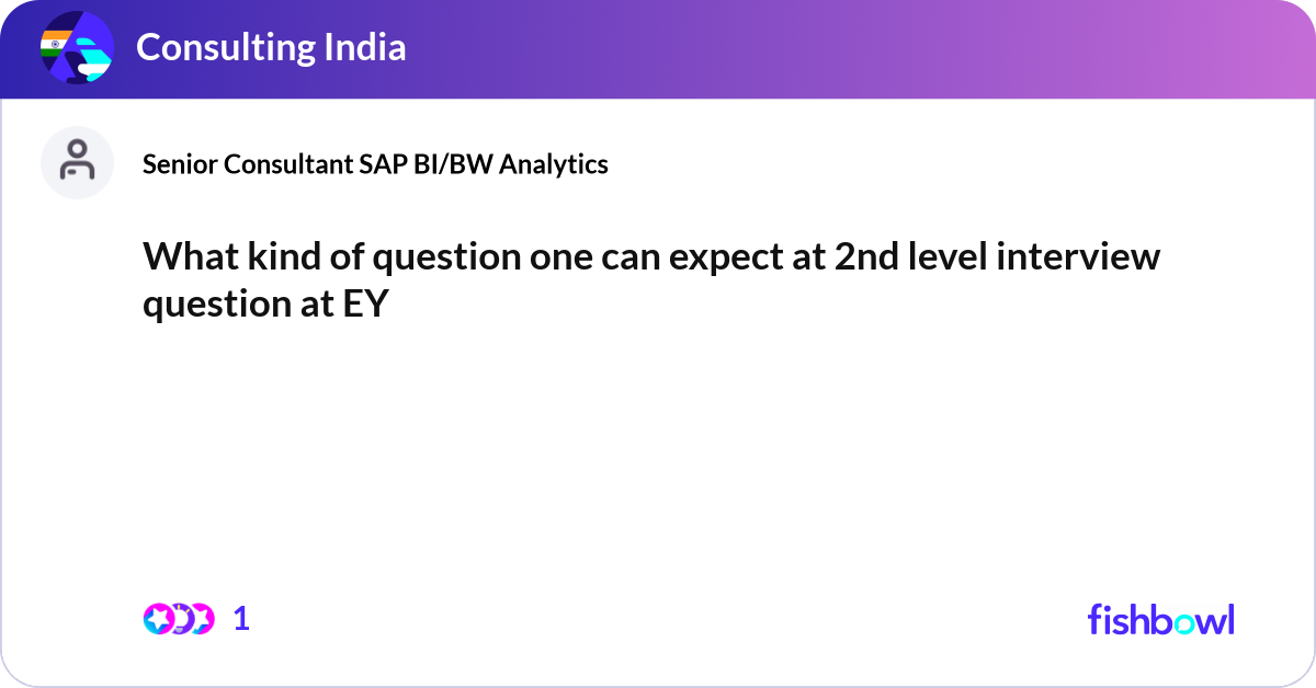 What kind of question one can expect at 2nd level ... | Fishbowl