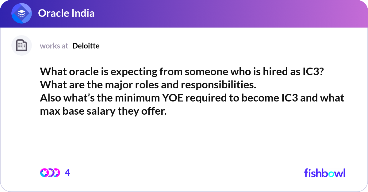 What oracle is expecting from someone who is hired... | Fishbowl