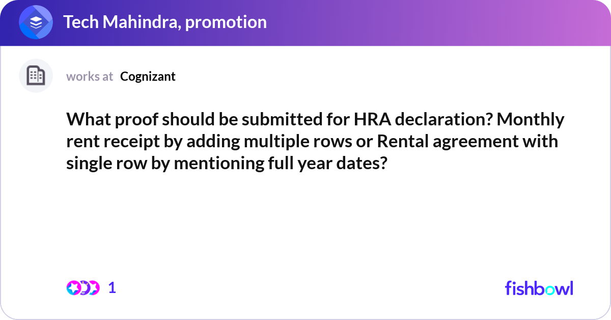 What proof should be submitted for HRA declaration... | Fishbowl