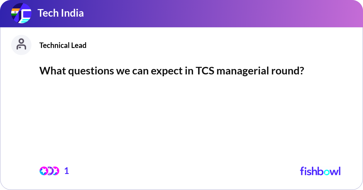What questions we can expect in TCS managerial rou... | Fishbowl