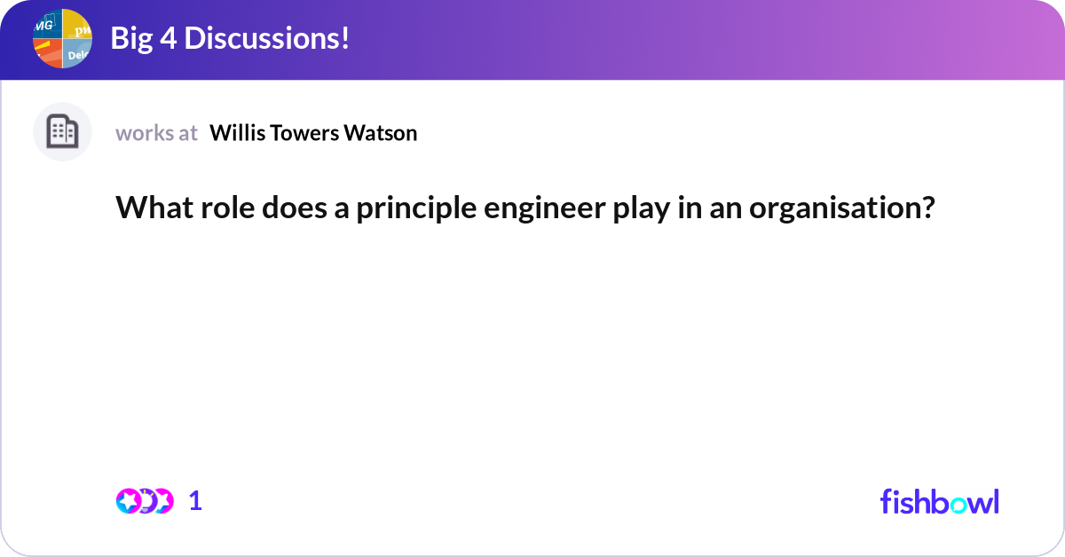 What role does a principle engineer play in an org... | Fishbowl