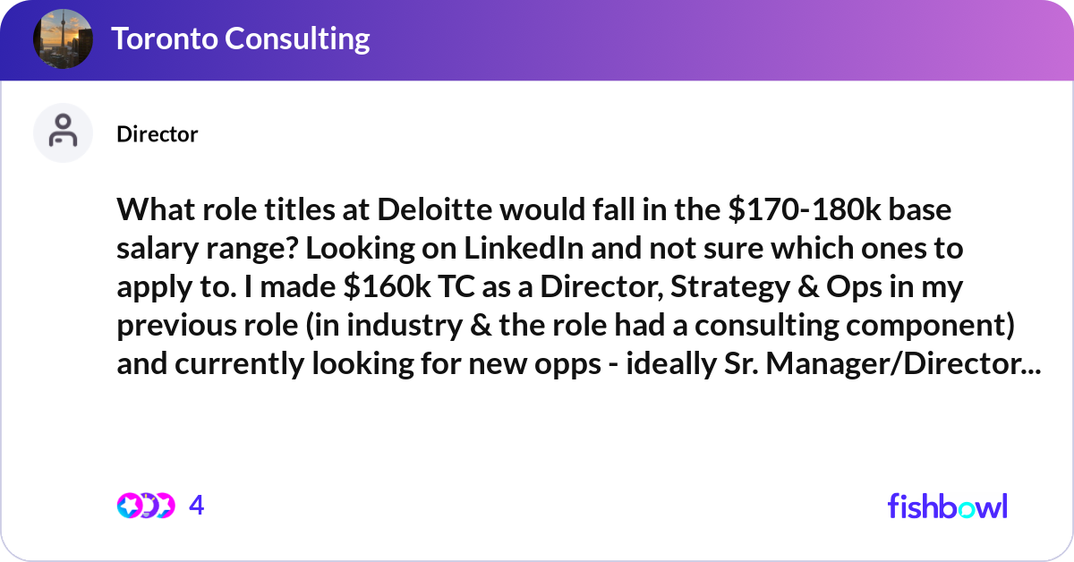 What role titles at Deloitte would fall in the $17... | Fishbowl