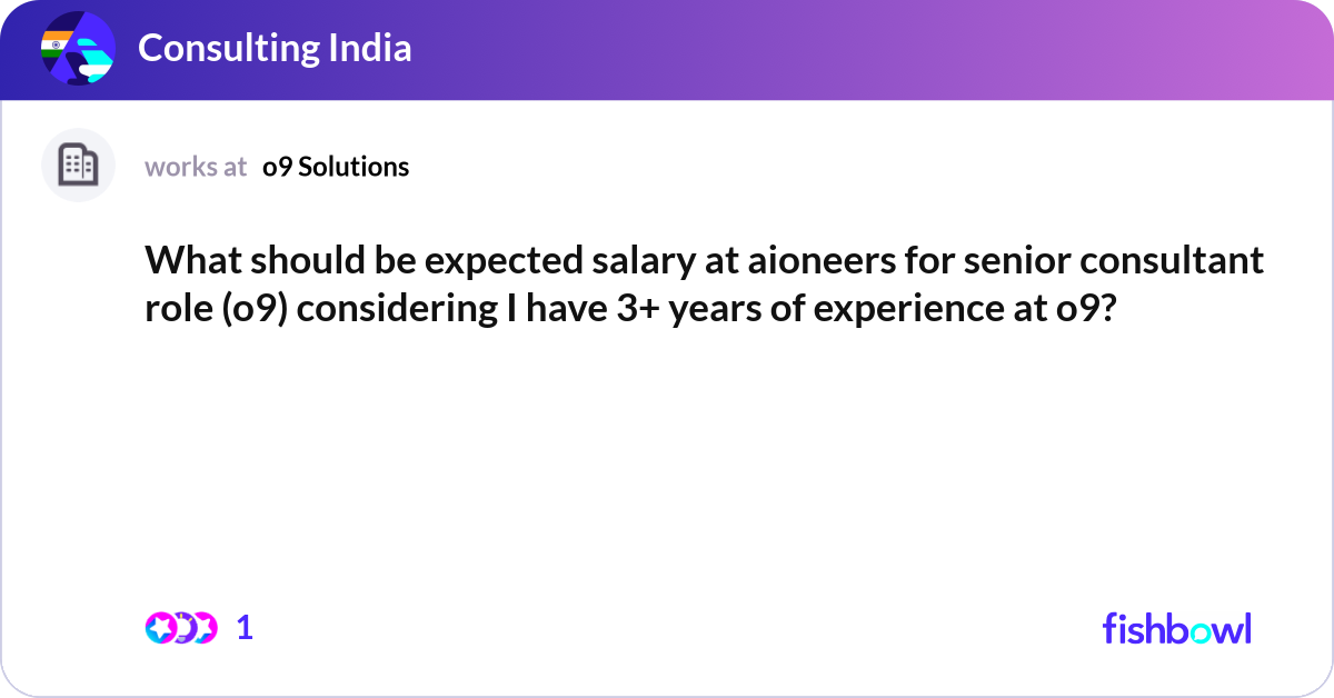 What should be expected salary at aioneers for sen... | Fishbowl
