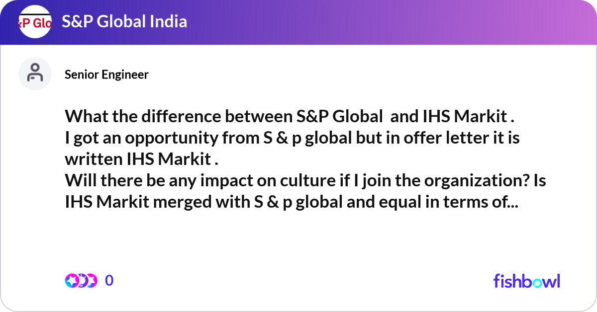 What the difference between S&P Global and IHS Ma... | Fishbowl