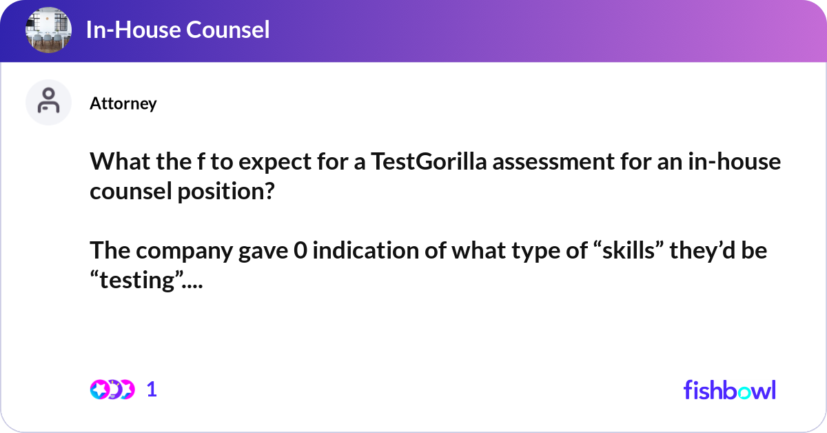 What the f to expect for a TestGorilla assessment ... | Fishbowl
