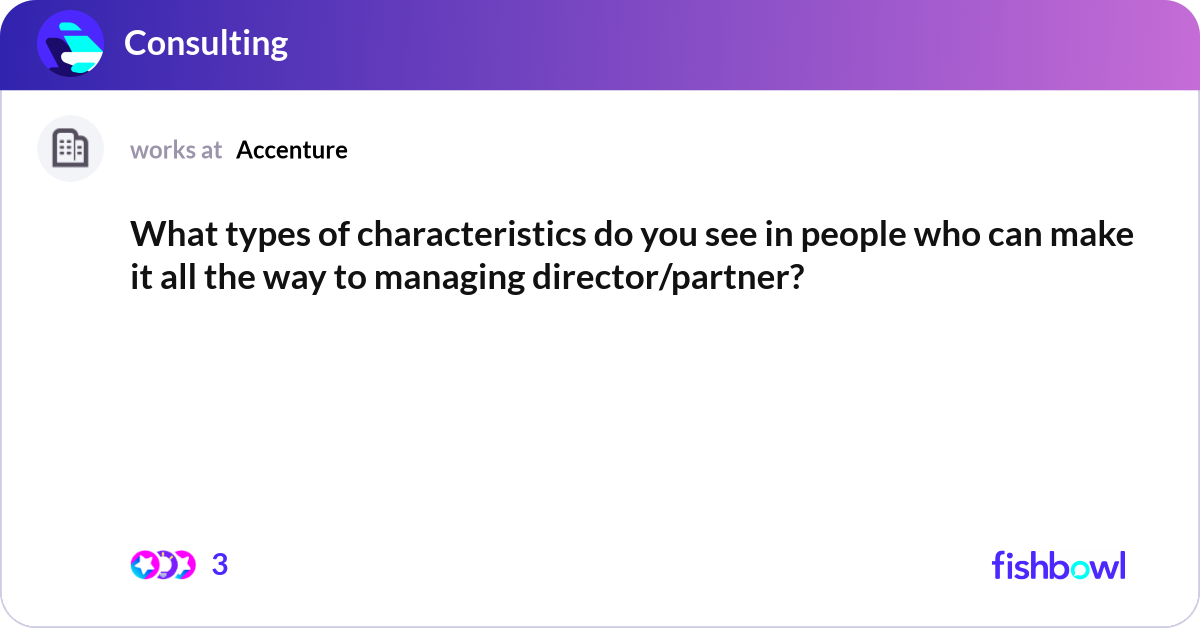 What types of characteristics do you see in people... | Fishbowl