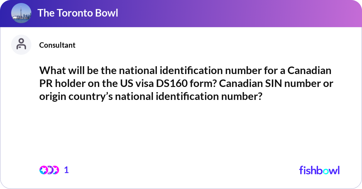 What will be the national identification number fo... | Fishbowl