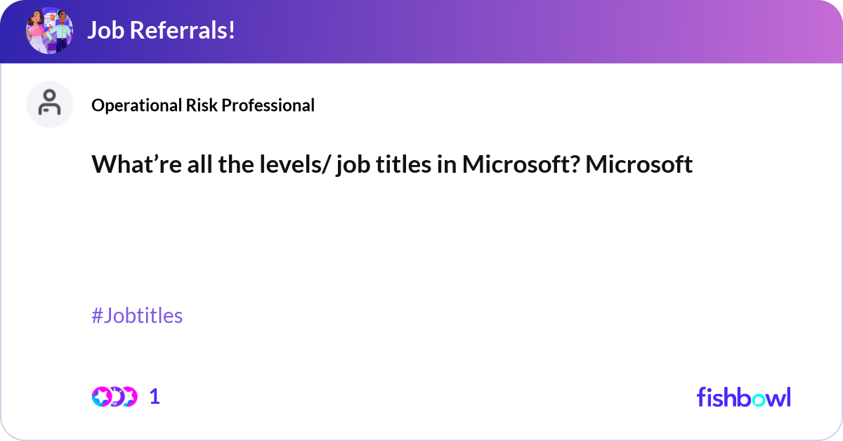 What’re all the levels/ job titles in Microsoft? M... | Fishbowl