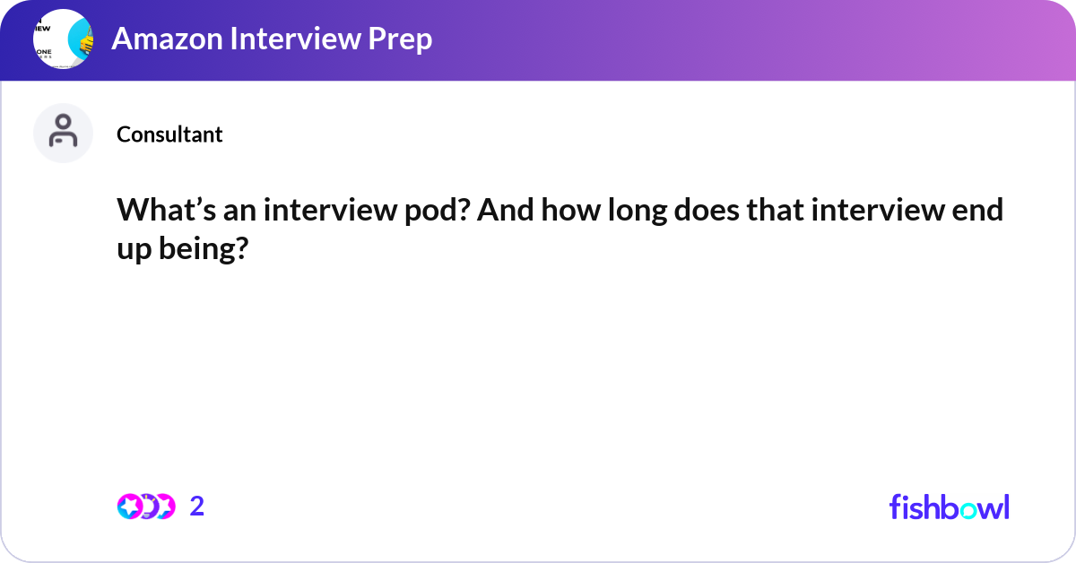 What’s an interview pod? And how long does that in... | Fishbowl