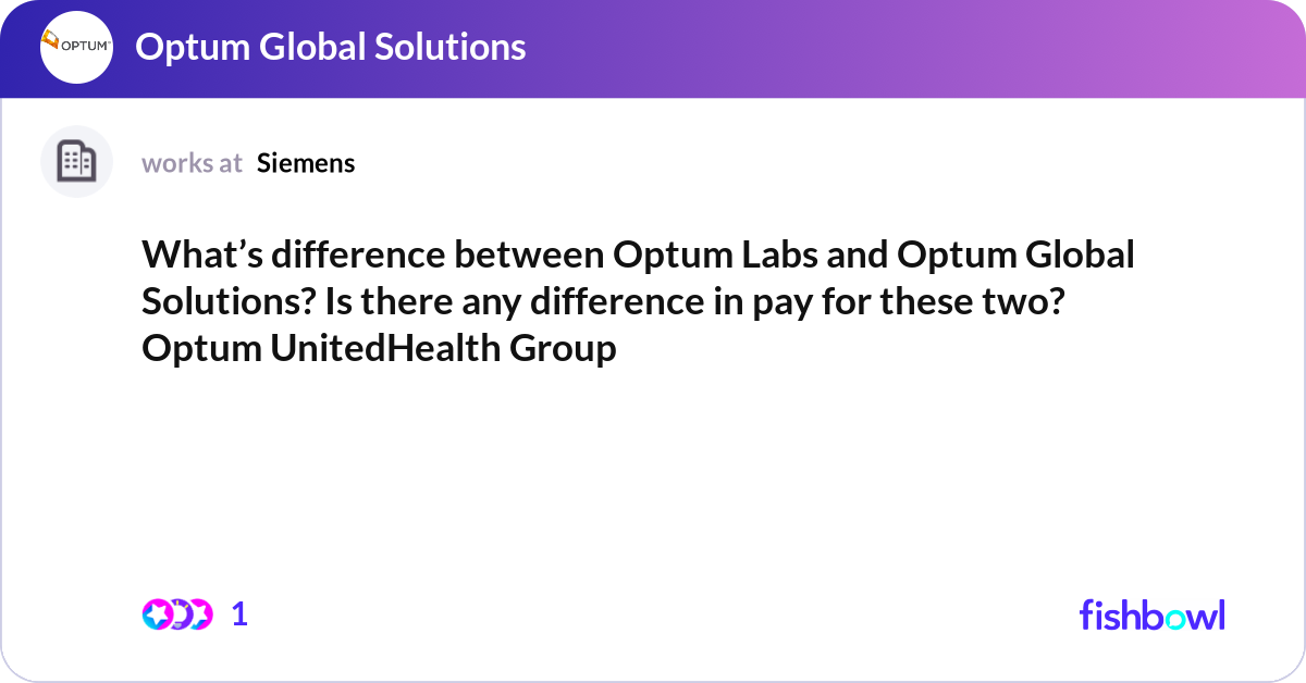 What’s difference between Optum Labs and Optum Glo... | Fishbowl
