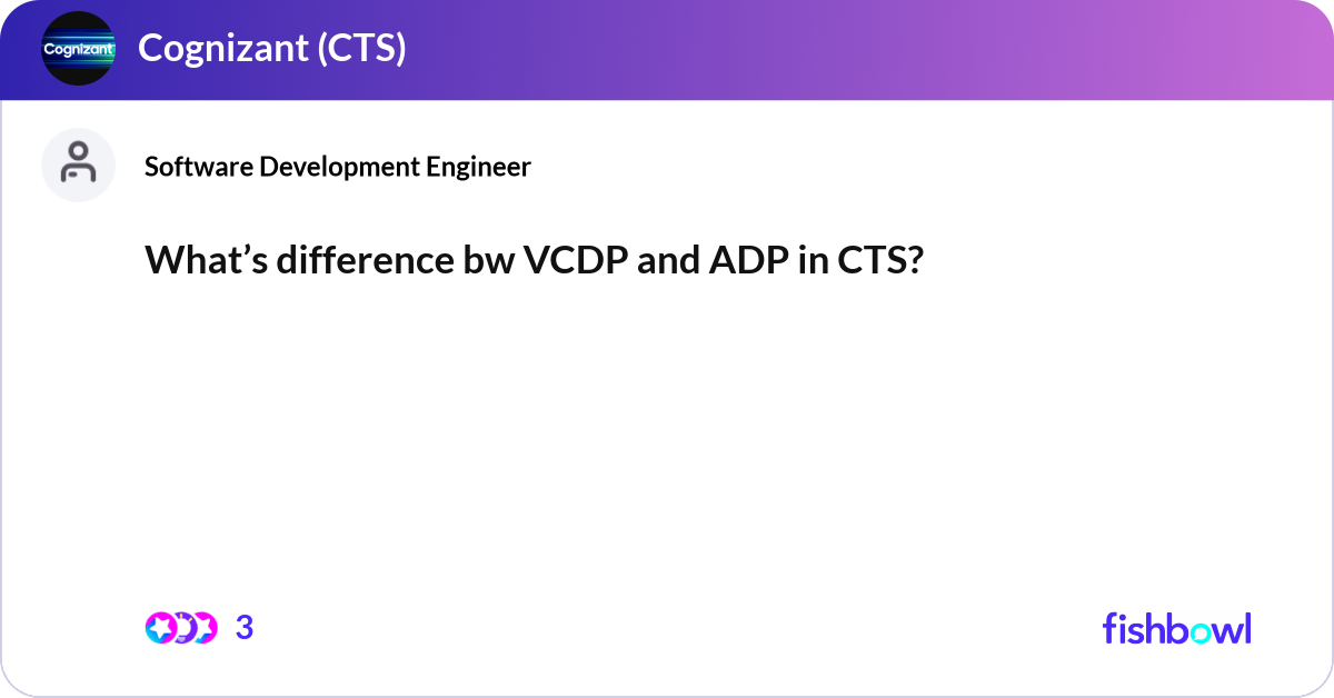 What’s difference bw VCDP and ADP in CTS? | Fishbowl