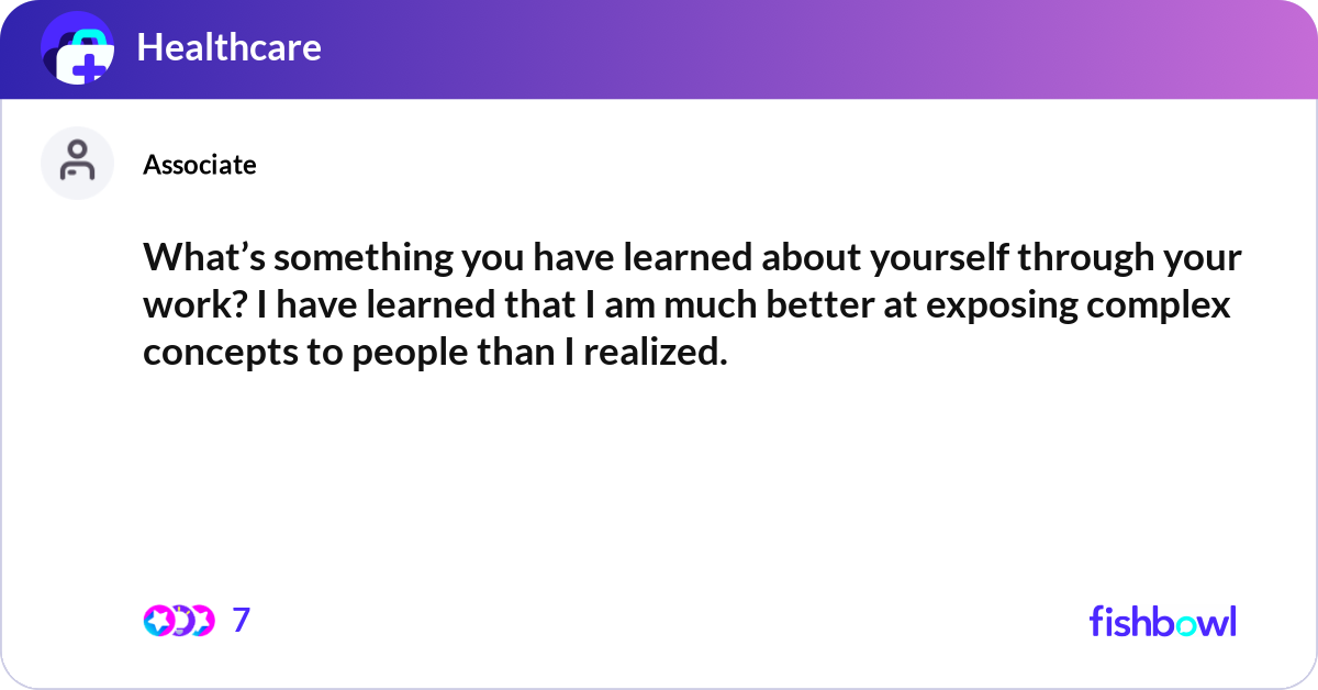 What’s something you have learned about yourself t... | Fishbowl