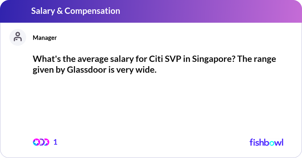 What's the average salary for Citi SVP in Singapor... | Fishbowl