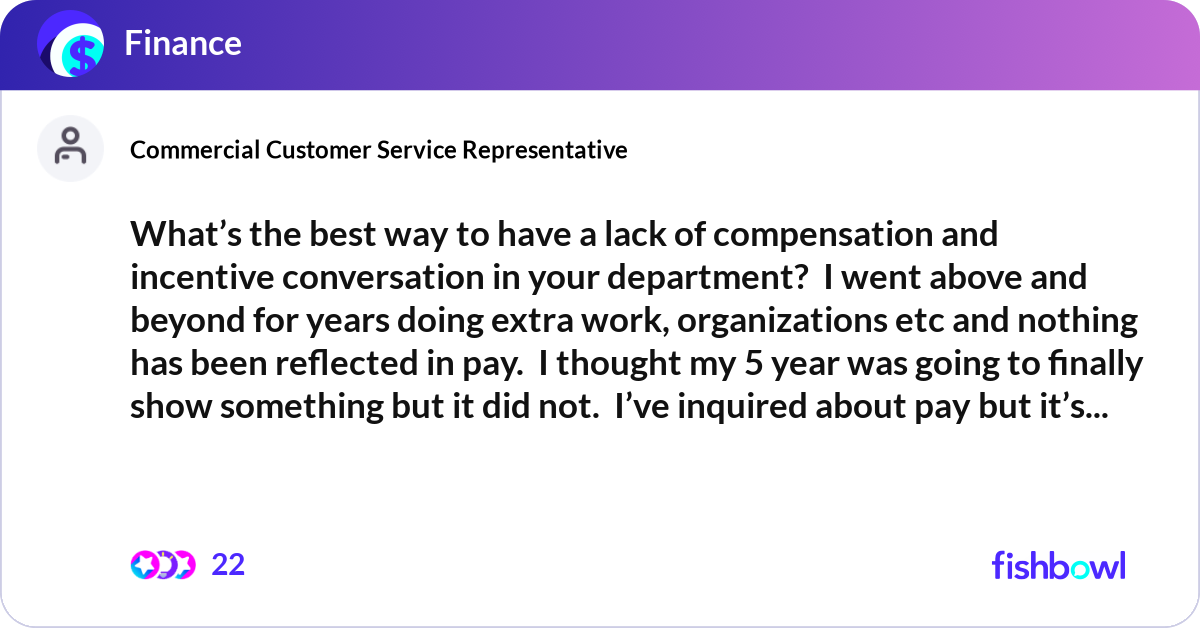 What’s the best way to have a lack of compensation... | Fishbowl