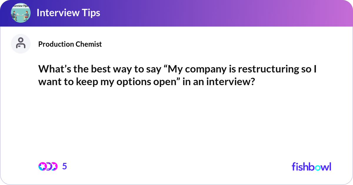 What’s the best way to say “My company is restruct... | Fishbowl