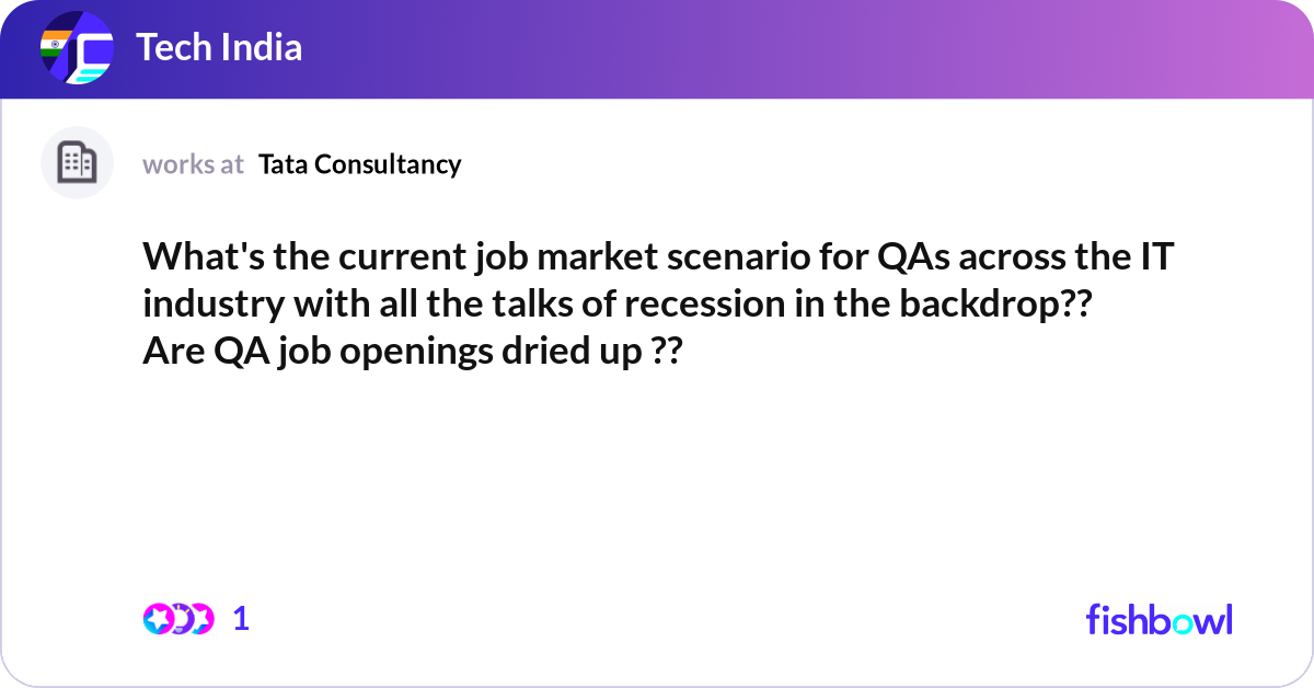 What's the current job market scenario for QAs acr... | Fishbowl