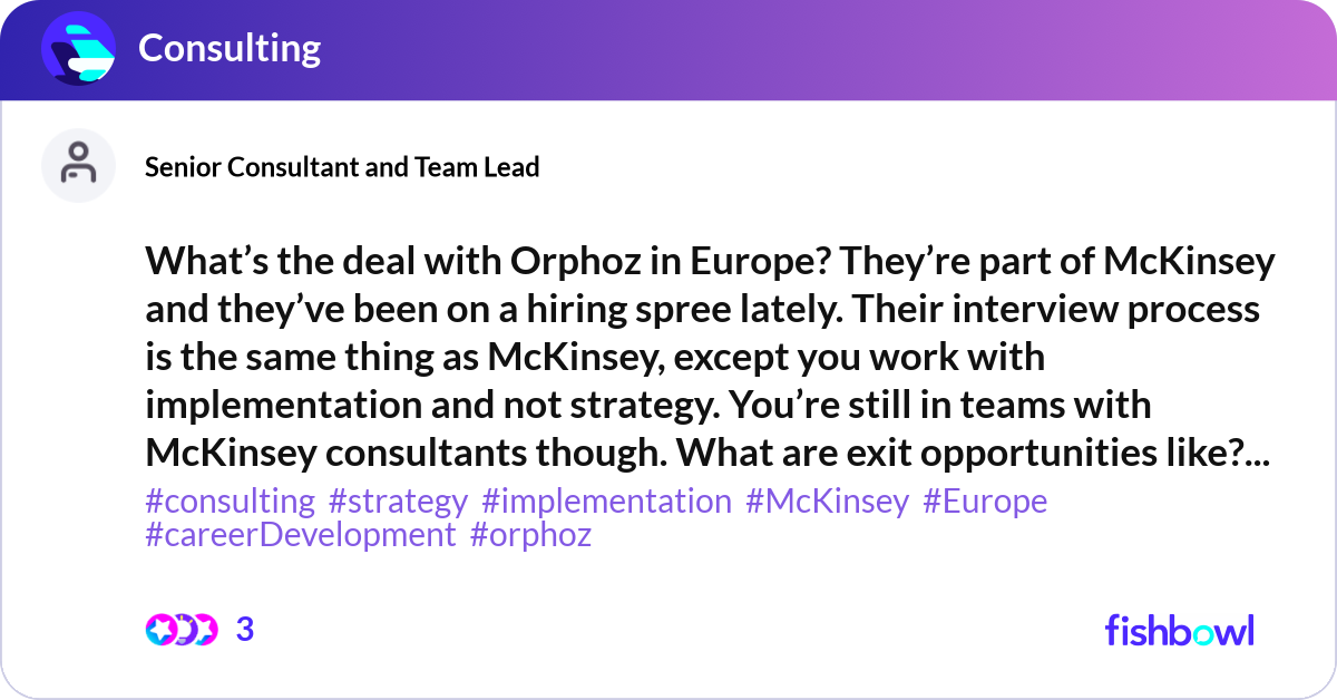 What’s the deal with Orphoz in Europe? They’re par... | Fishbowl