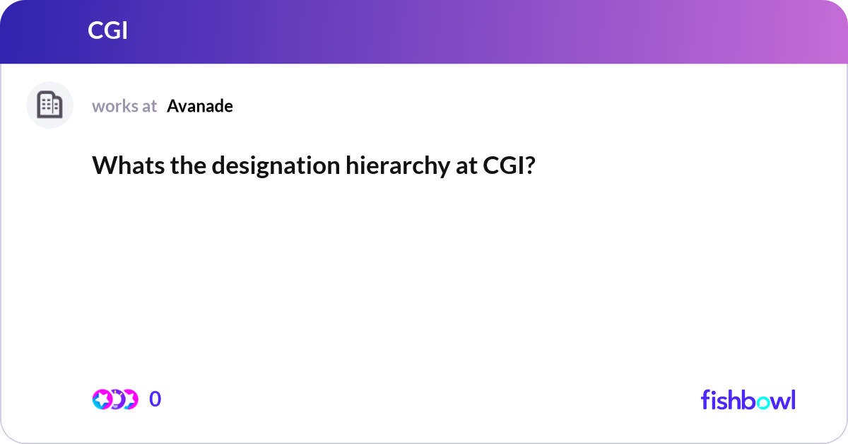 Whats the designation hierarchy at CGI? | Fishbowl