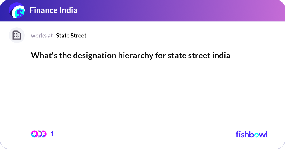 What's the designation hierarchy for state street ... | Fishbowl