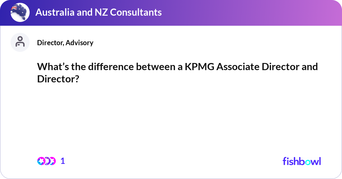 What’s the difference between a KPMG Associate Dir... | Fishbowl