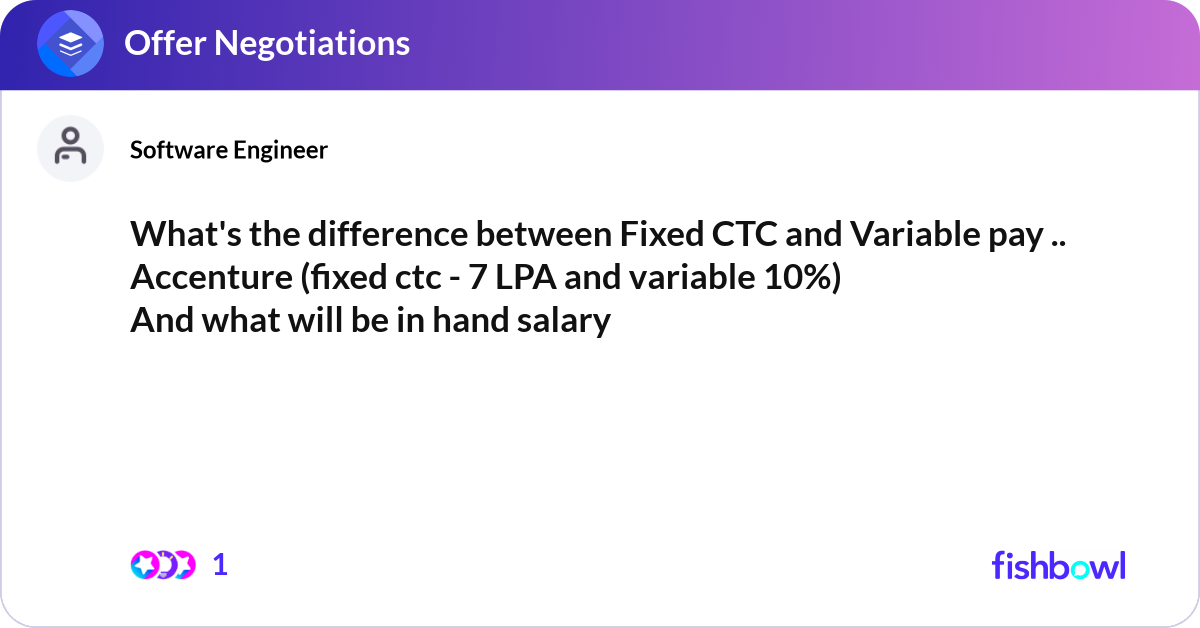 What's the difference between Fixed CTC and Variab... | Fishbowl
