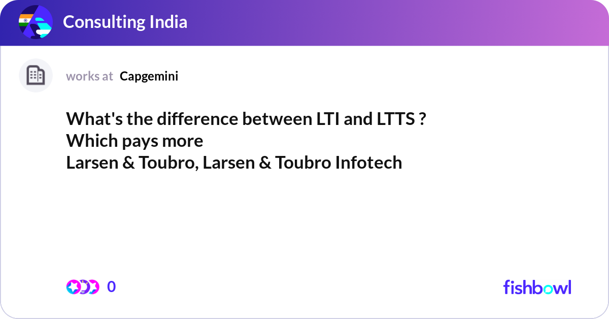 What's the difference between LTI and LTTS ? Which... | Fishbowl