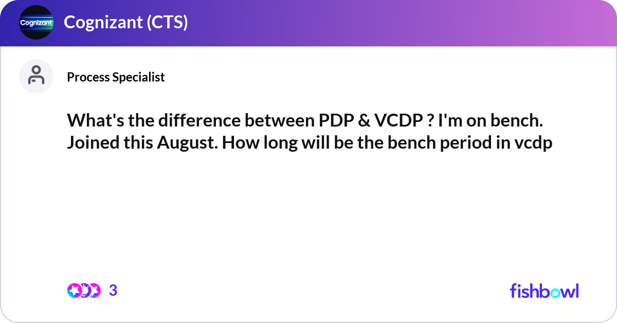 What's the difference between PDP & VCDP ? I'm on ... | Fishbowl