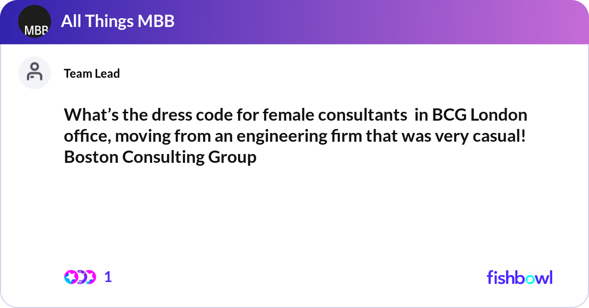 What’s the dress code for female consultants in B... | Fishbowl