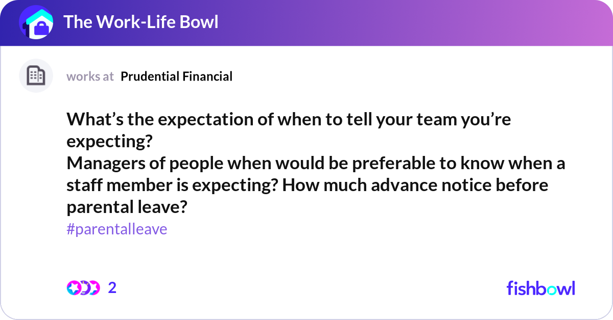 What’s the expectation of when to tell your team y... | Fishbowl
