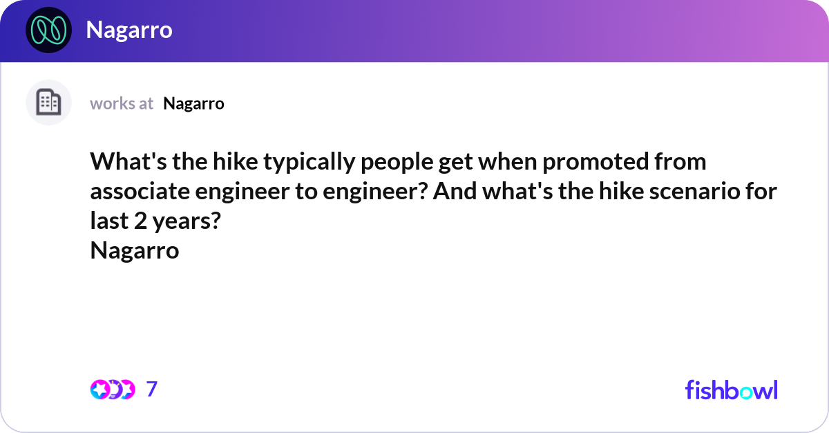 What's the hike typically people get when promoted... | Fishbowl