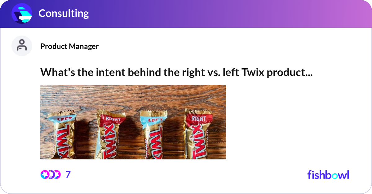 What's the intent behind the right vs. left Twix p... | Fishbowl