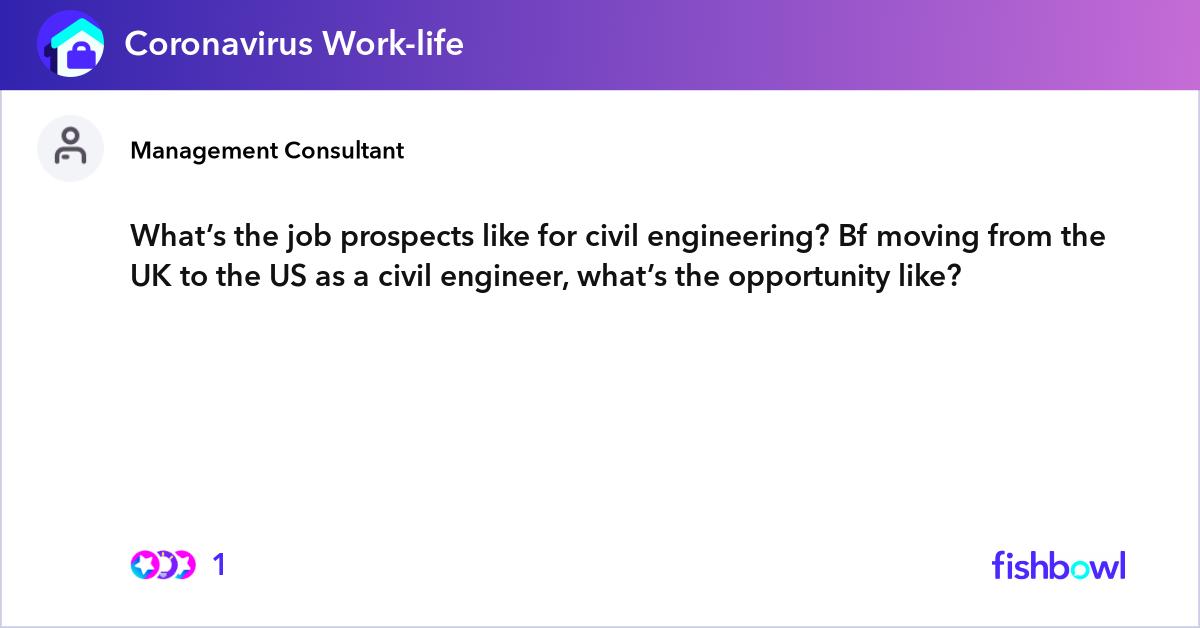 What’s the job prospects like for civil engineerin... | Fishbowl