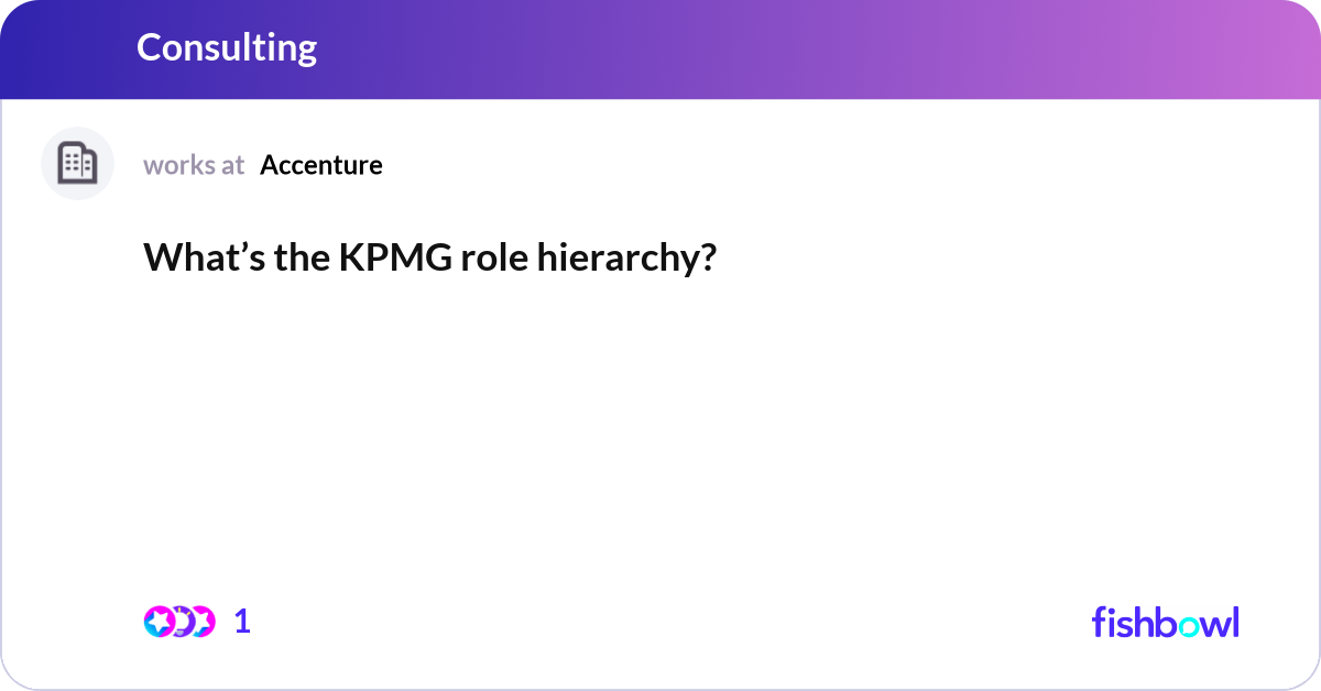 What’s the KPMG role hierarchy? | Fishbowl