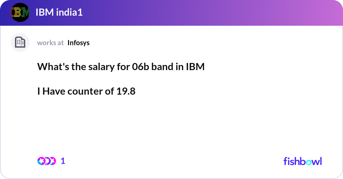 What's the salary for 06b band in IBM I Have cou... | Fishbowl