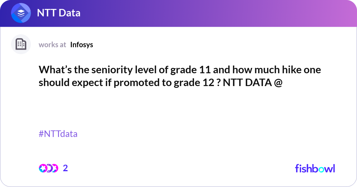 What’s the seniority level of grade 11 and how muc... | Fishbowl