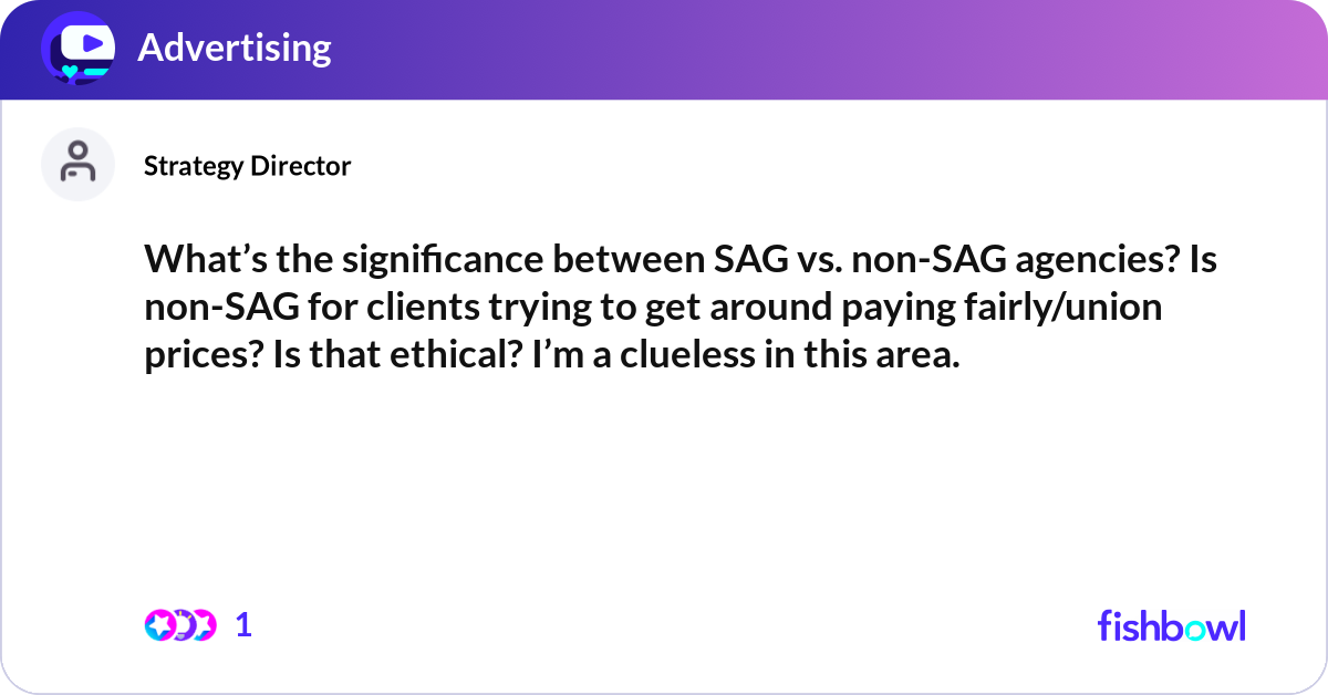 What’s the significance between SAG vs. non-SAG ag... | Fishbowl