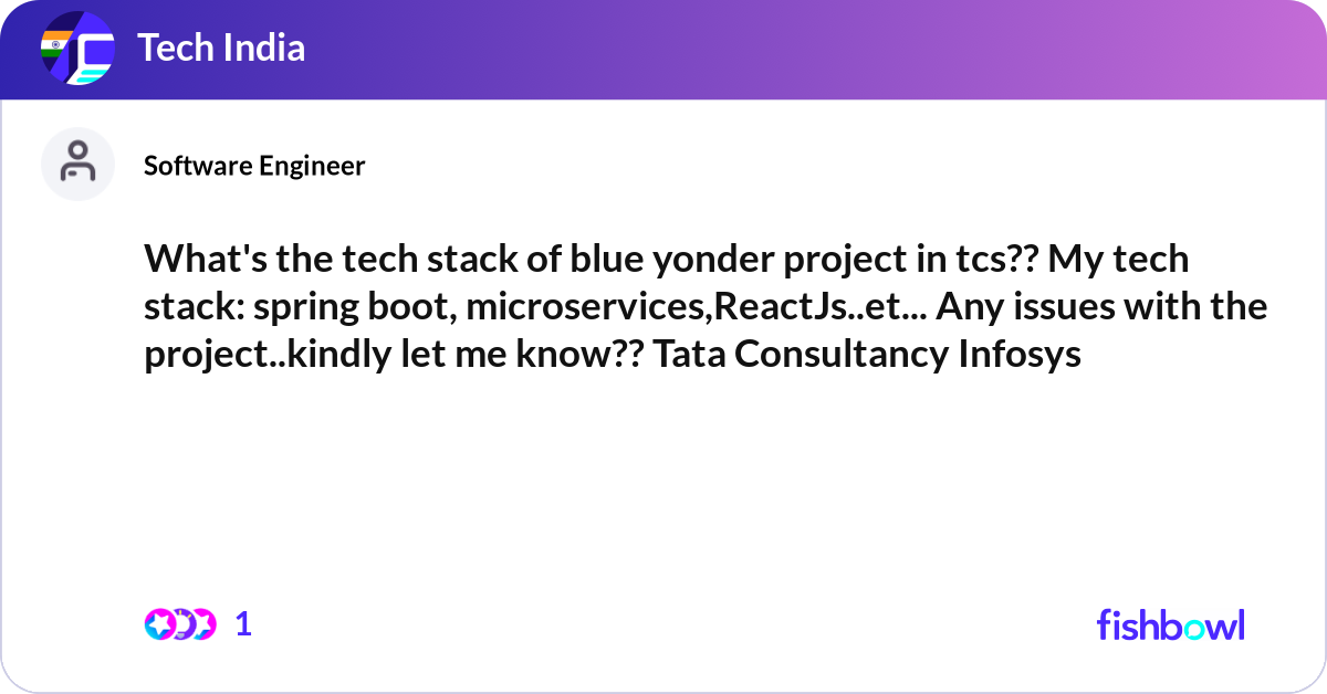 What's the tech stack of blue yonder project in tc... | Fishbowl