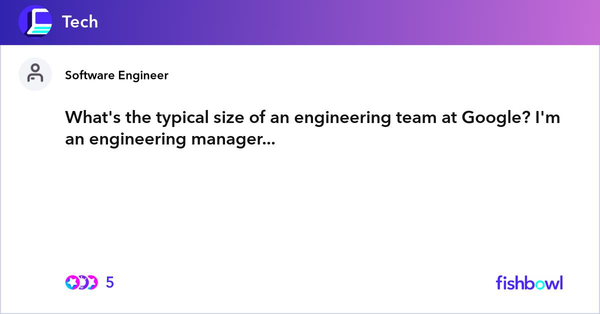 What's the typical size of an engineering team at ... | Fishbowl
