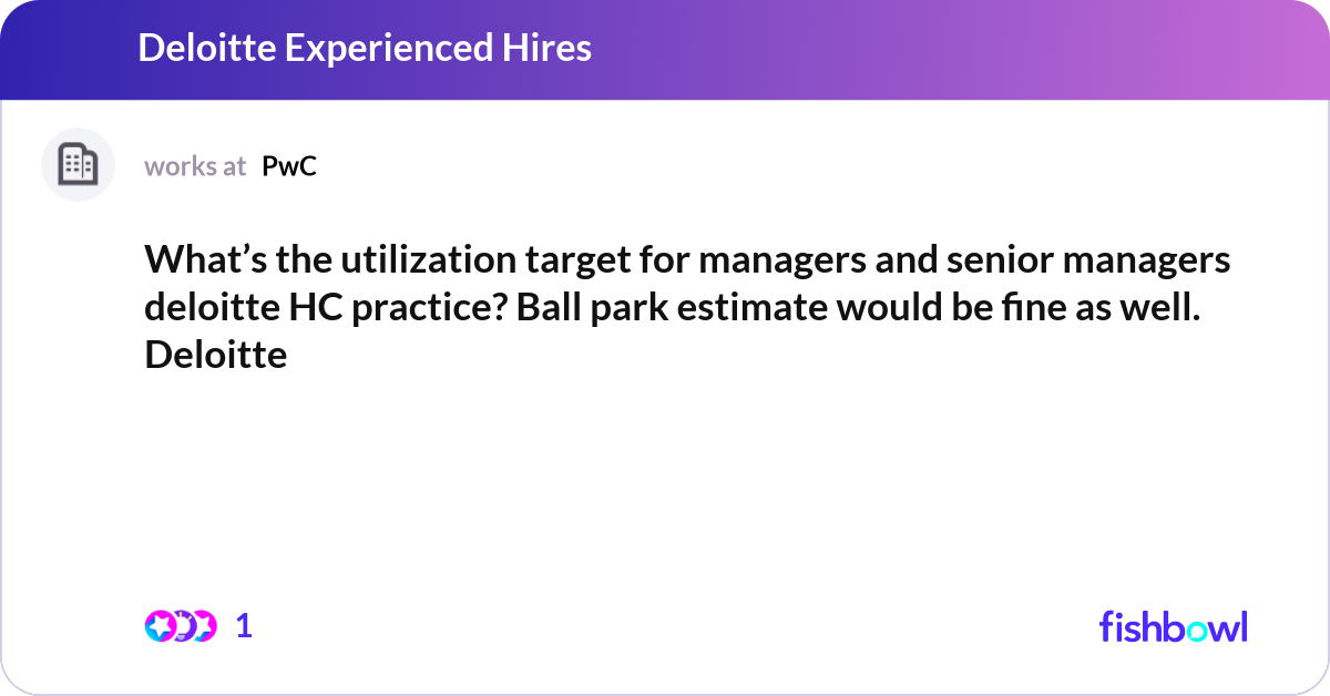 What’s the utilization target for managers and sen... | Fishbowl