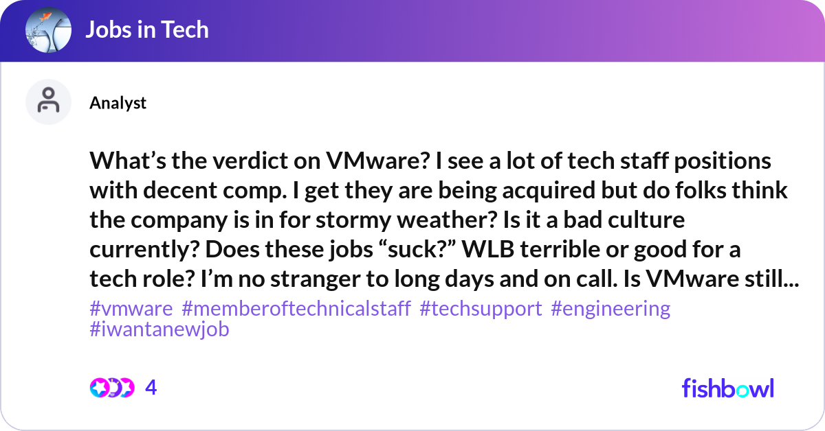 What’s the verdict on VMware? I see a lot of tech ... | Fishbowl