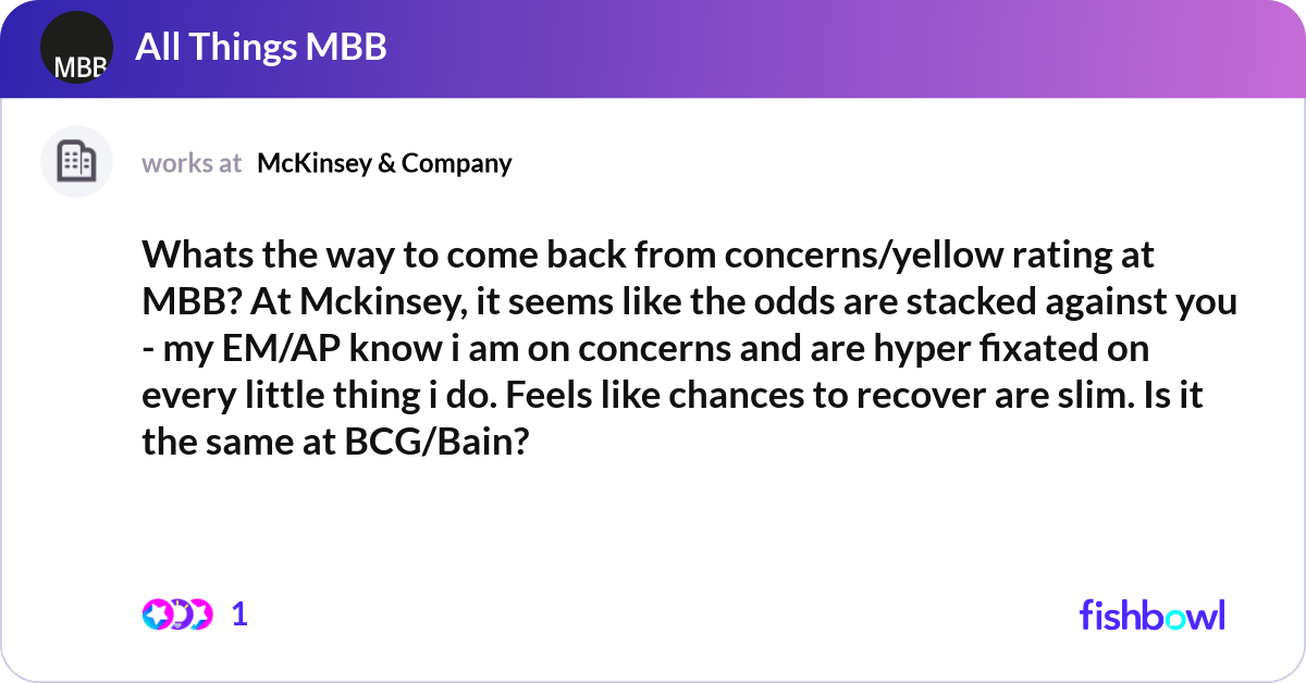 Whats the way to come back from concerns/yellow ra... | Fishbowl