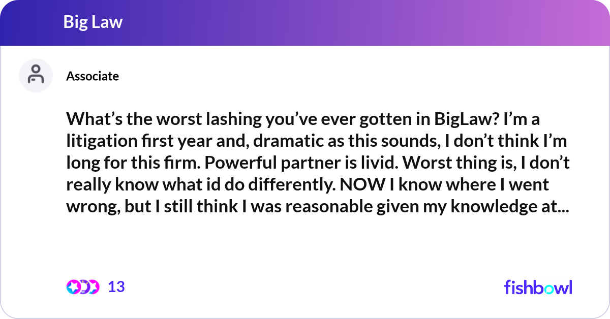 What’s the worst lashing you’ve ever gotten in Big... | Fishbowl