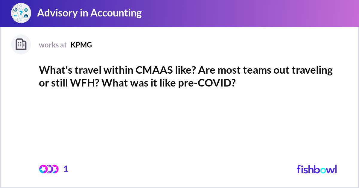 What's travel within CMAAS like? Are most teams ou... | Fishbowl