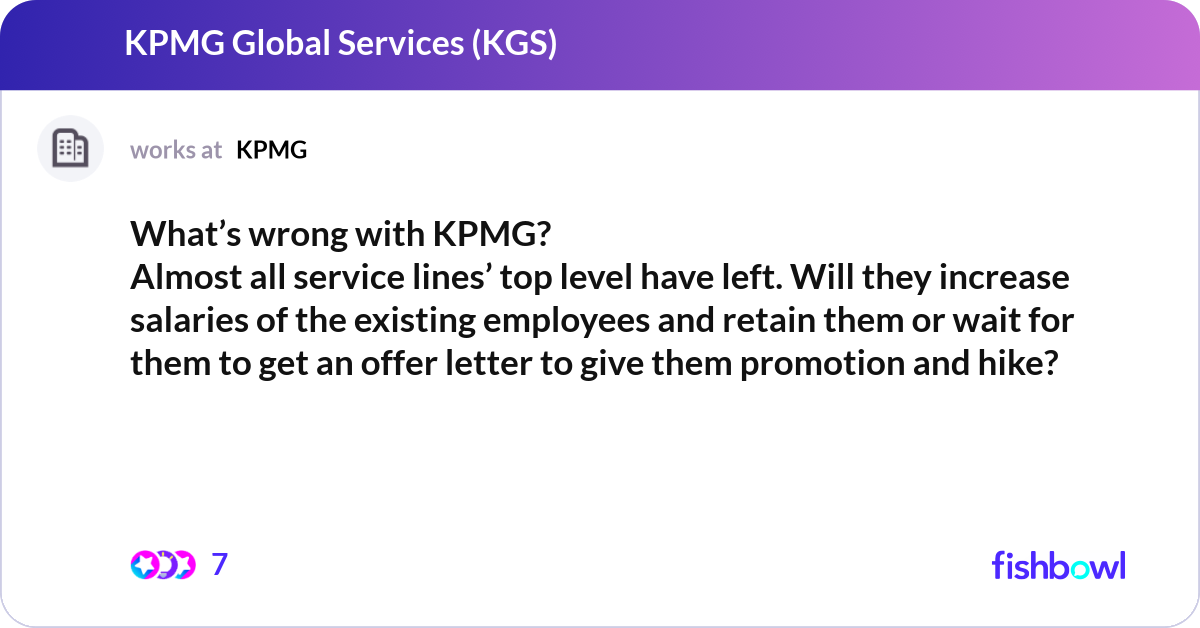 What’s wrong with KPMG? Almost all service lines’... | Fishbowl
