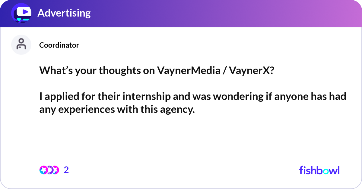 What’s your thoughts on VaynerMedia / VaynerX? I... | Fishbowl