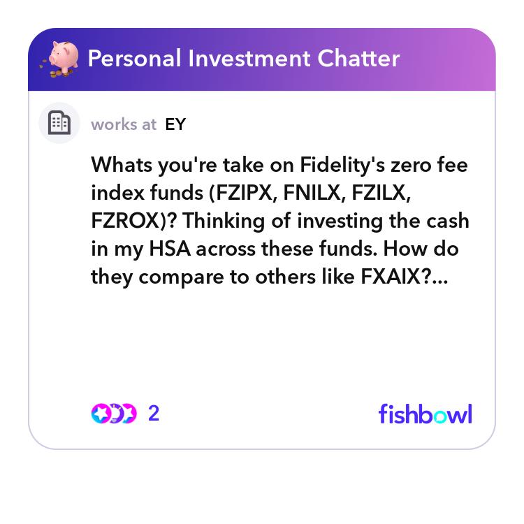 Whats You Re Take On Fidelity S Zero Fee Index Fun Fishbowl