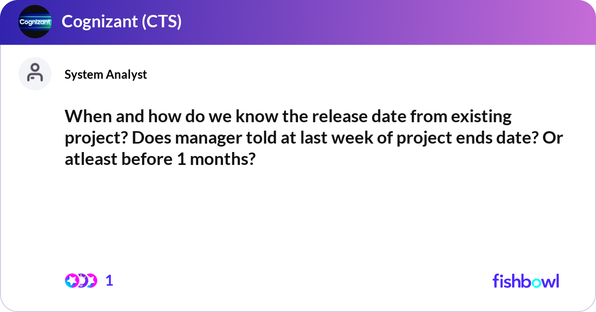 When and how do we know the release date from exis... | Fishbowl