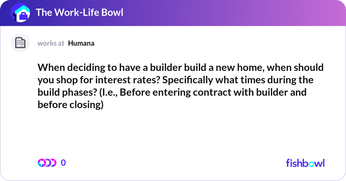 When deciding to have a builder build a new home, ... | Fishbowl